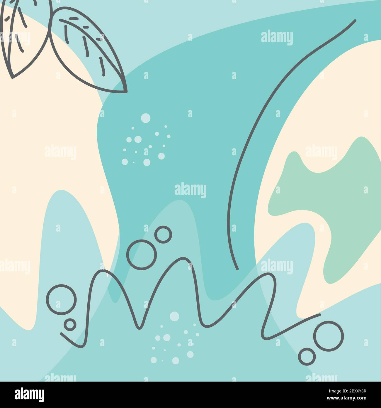 abstract background, drawn with various shapes and doodle objects ...