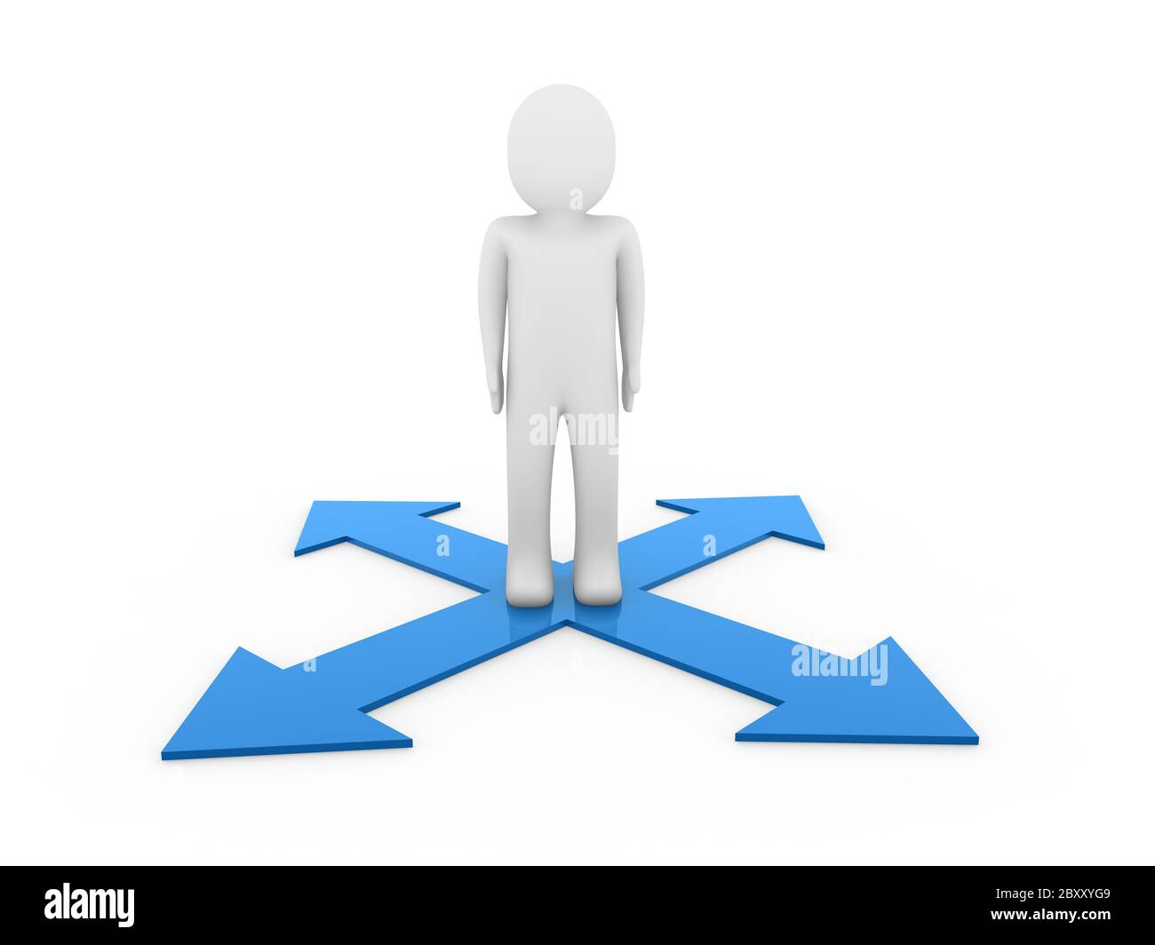 3d man human arrow blue way Stock Photo - Alamy