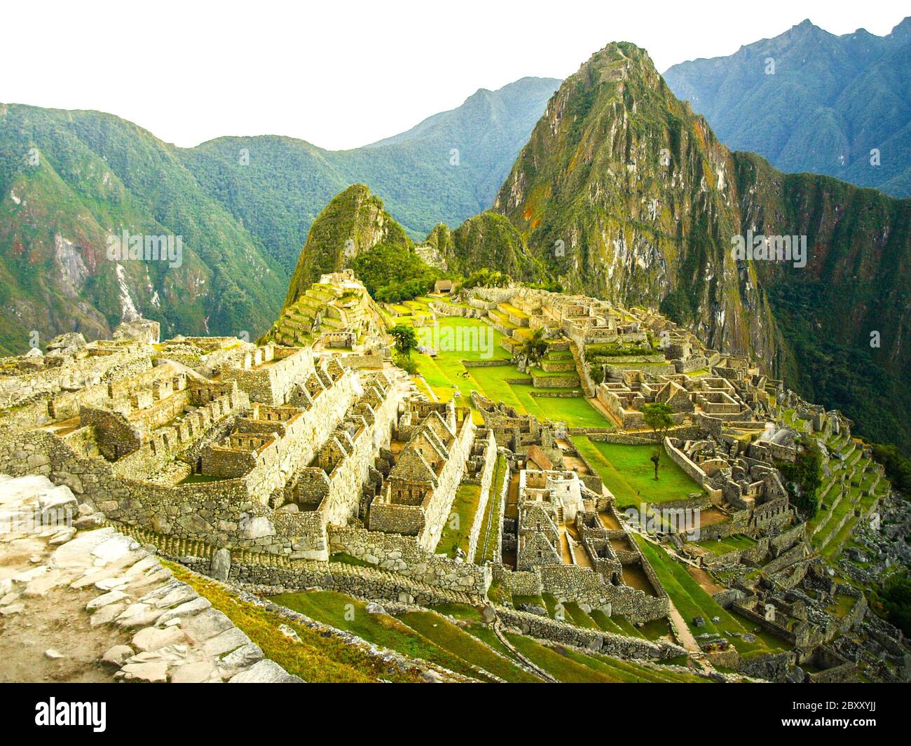 Machu Picchu, peruvian lost city of Incas situated on mountain ridge ...