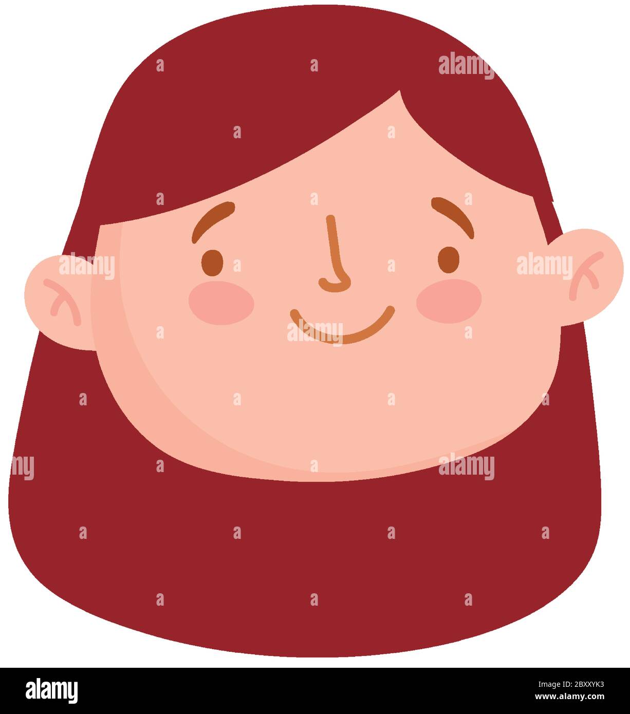 cute little girl face character cartoon isolated design icon vector ...