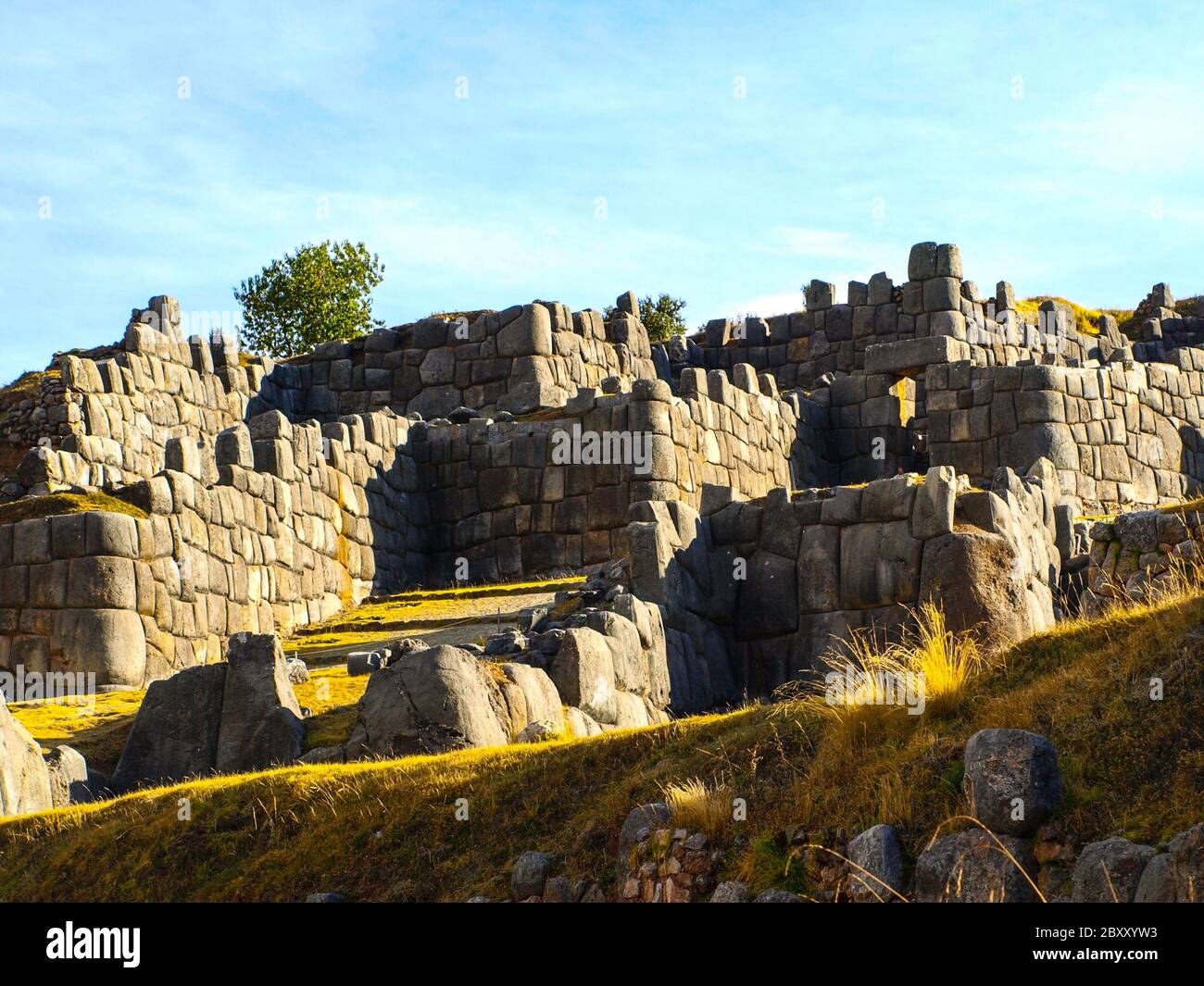 Fortification walls of Sacsayhuaman citadel near historic capital of ...