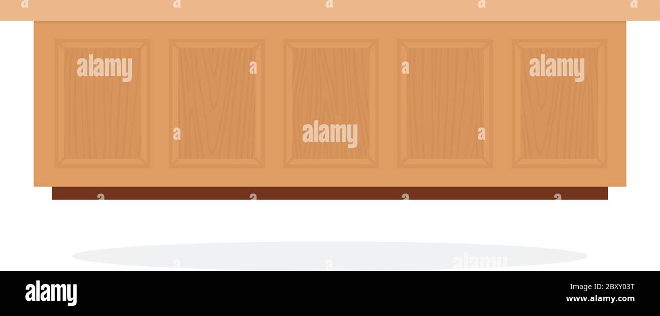 Wooden shop and restaurant counter vector flat isolated Stock Vector ...