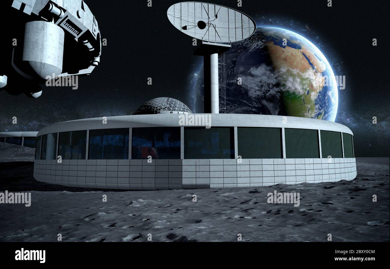 Futuristic Moon Base