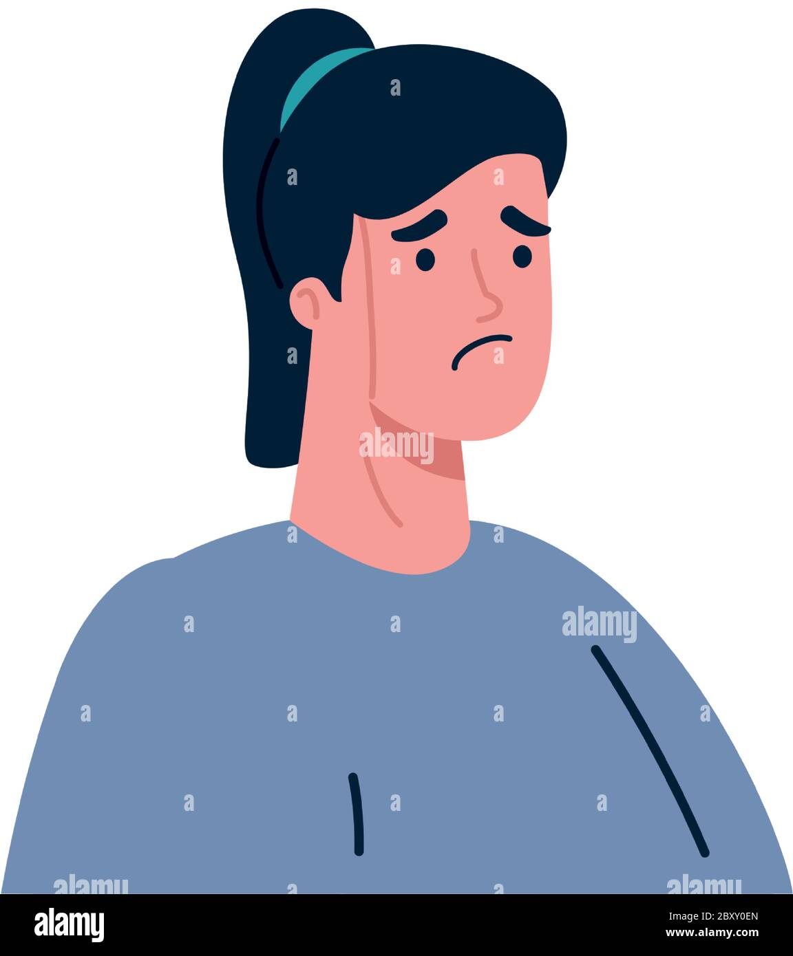 Isolated sad avatar woman vector design Stock Vector Image & Art - Alamy