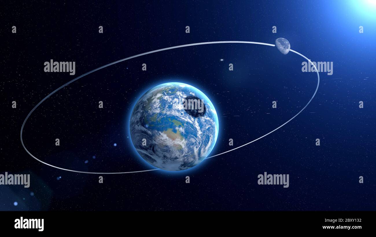 Solar Eclipse of Sun by the Moon. 3d rendering Stock Photo - Alamy