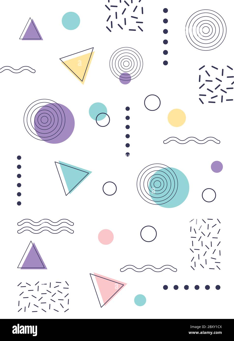 retro style texture memphis 80s 90s style abstract white background ...
