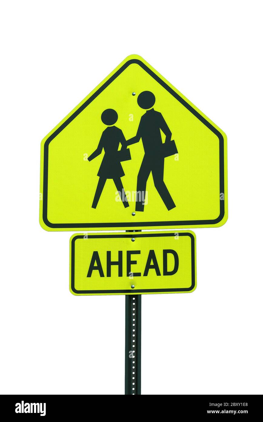 Crosswalk warning sign hi-res stock photography and images - Alamy
