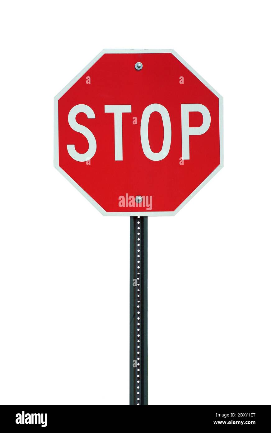 A Isolated stop sign on white background Stock Photo - Alamy