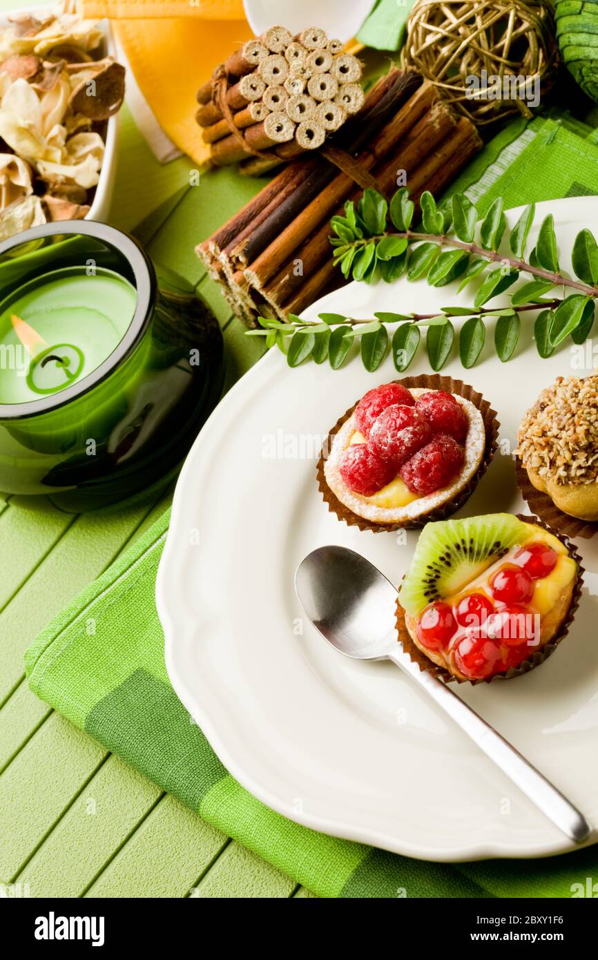 Pastries with fruits Stock Photo - Alamy