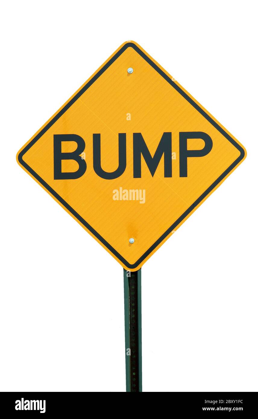 A isolated bump sign on white background Stock Photo - Alamy