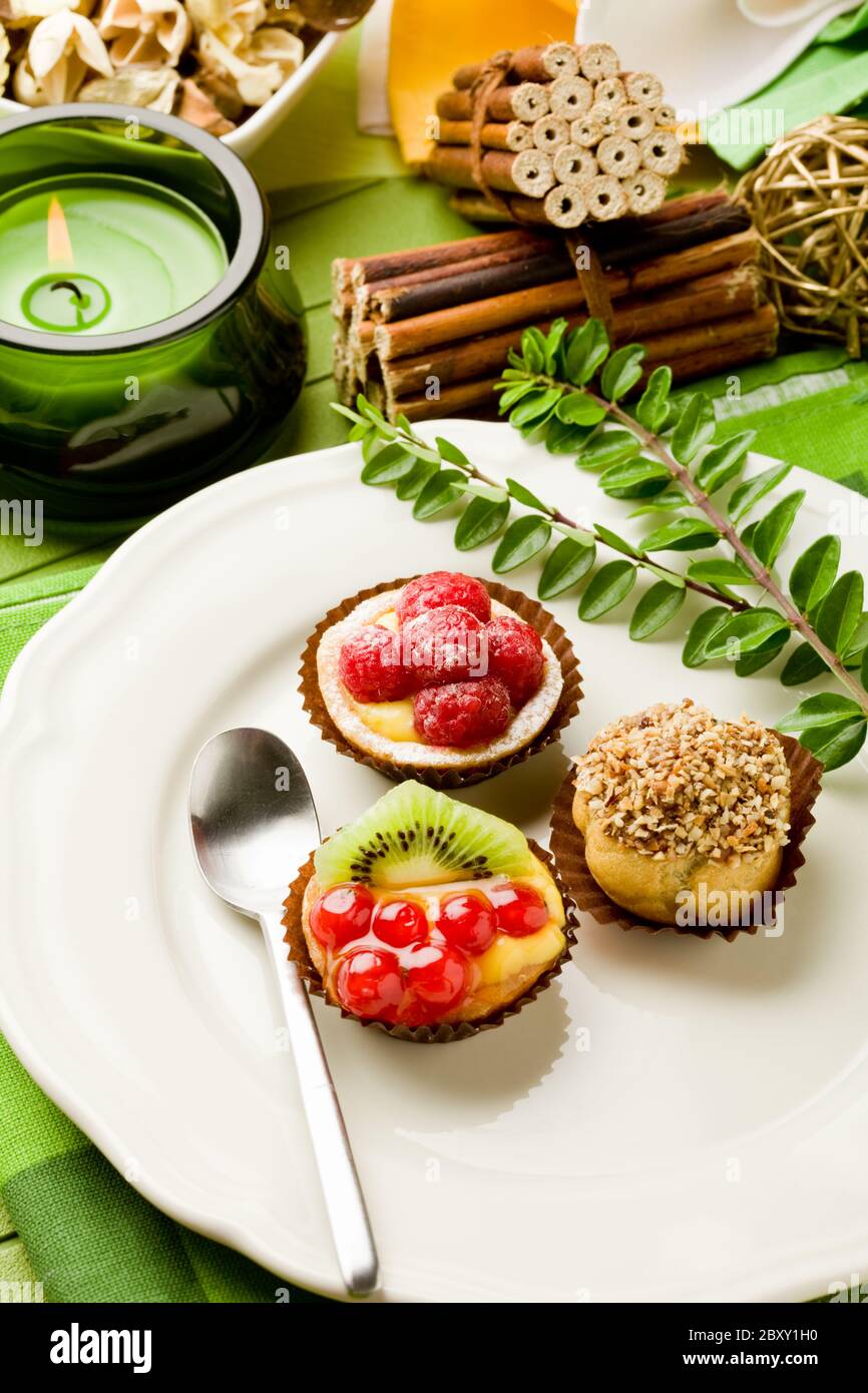 Pastries with fruits Stock Photo - Alamy