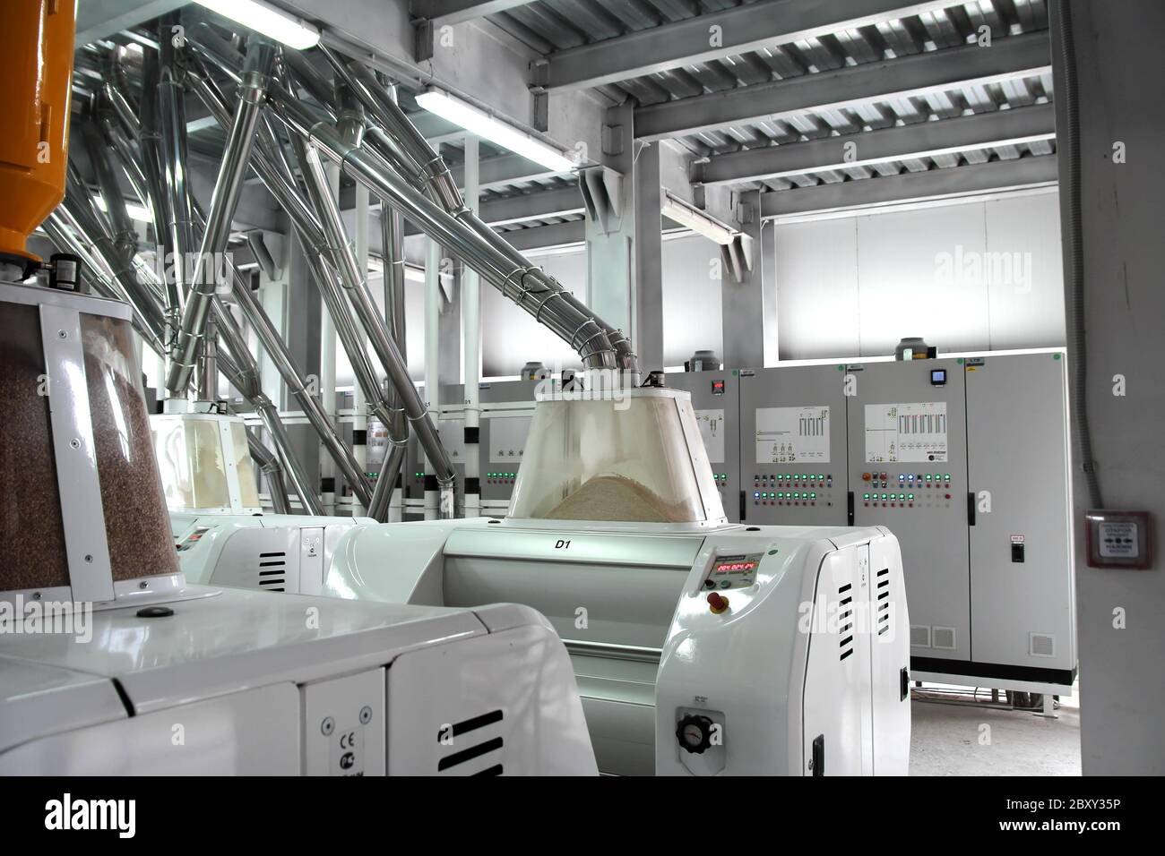 agricultural industrial electrical equipment. grain mill Stock Photo ...