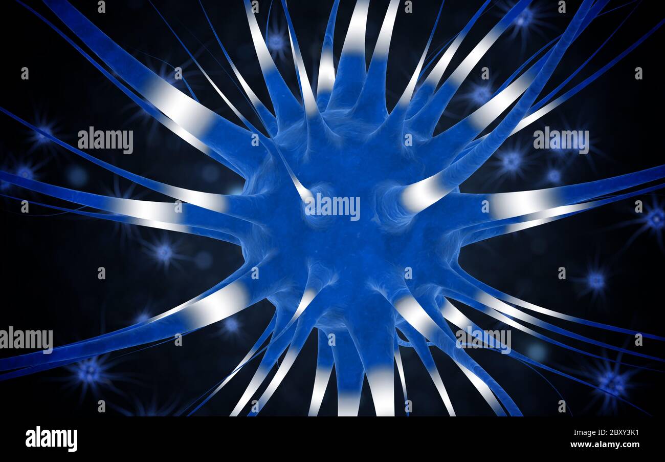 Brain impulses. Neuron system. Human anatomy. transferring pulses and ...