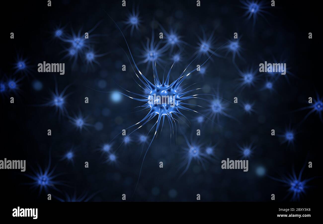 Brain impulses. Neuron system. Human anatomy. transferring pulses and ...