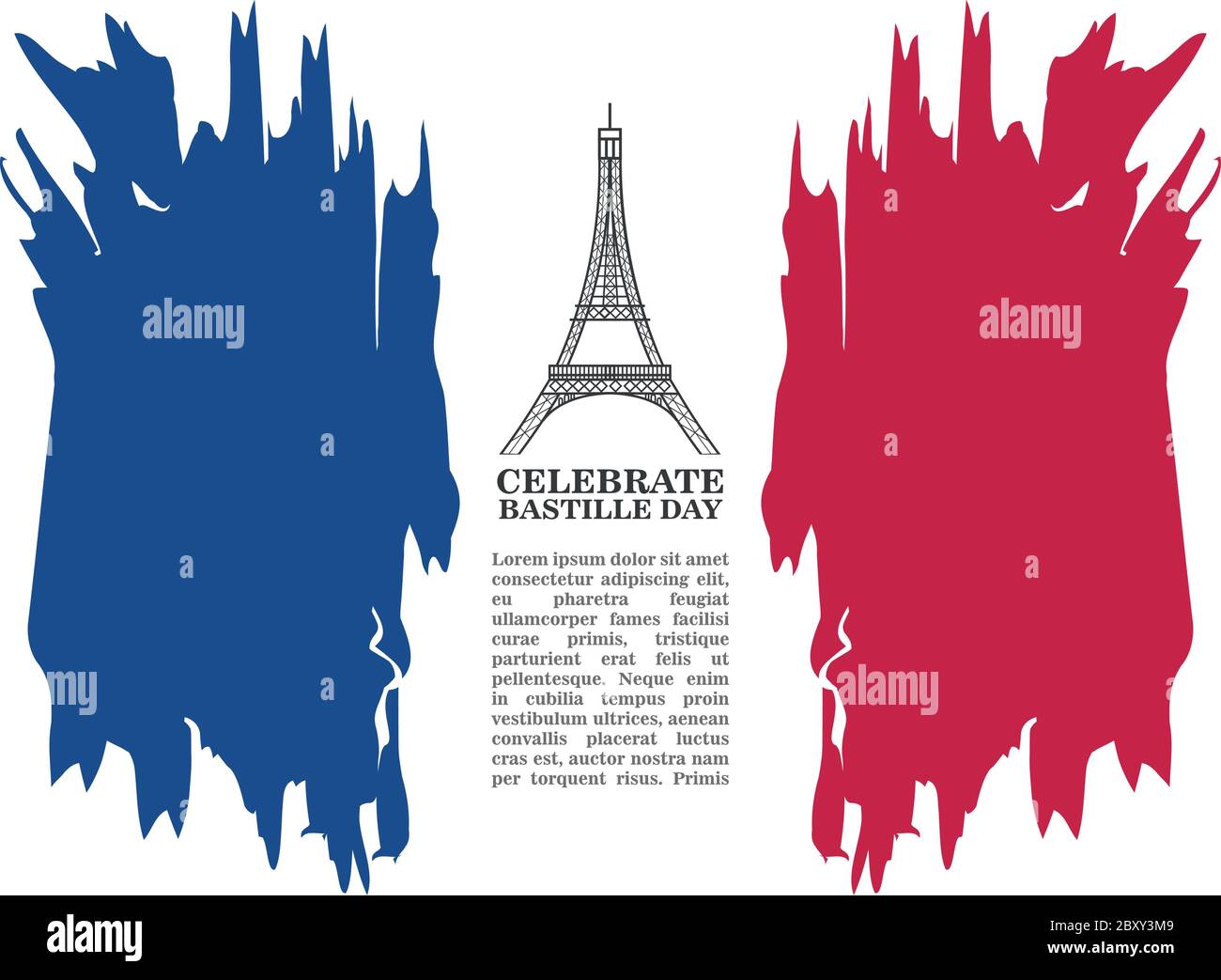 banner or poster for the French national day, label celebrate bastille ...