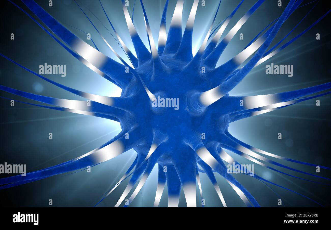 Brain impulses. Neuron system. Human anatomy. transferring pulses and ...