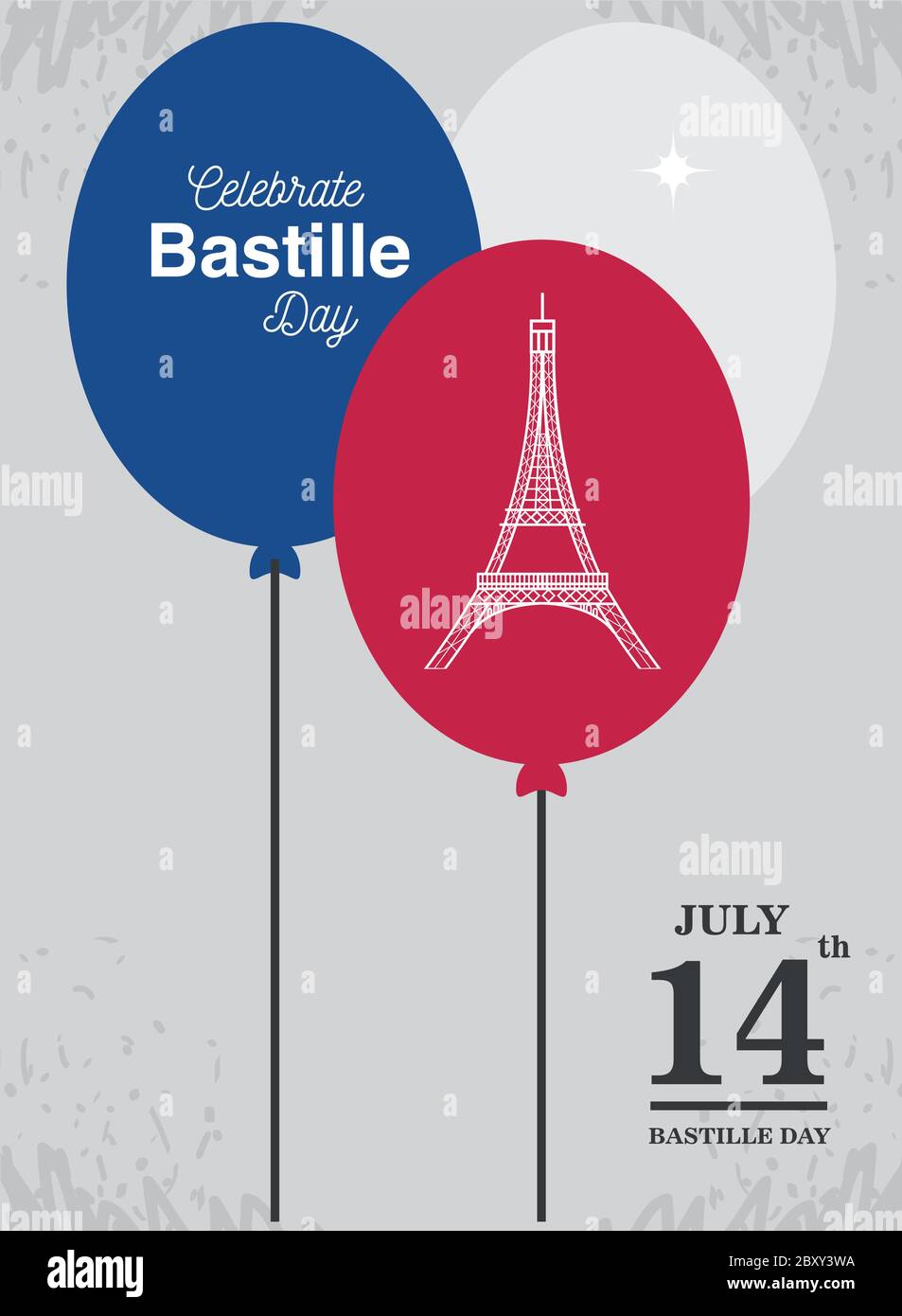 banner or poster for the French national day, label celebrate bastille ...
