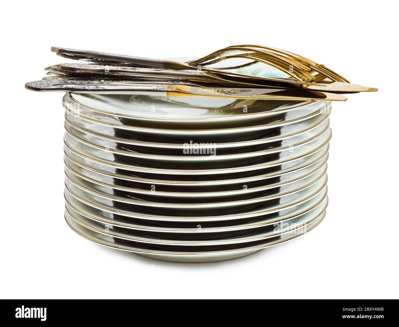 Stack of dishware Stock Photo - Alamy