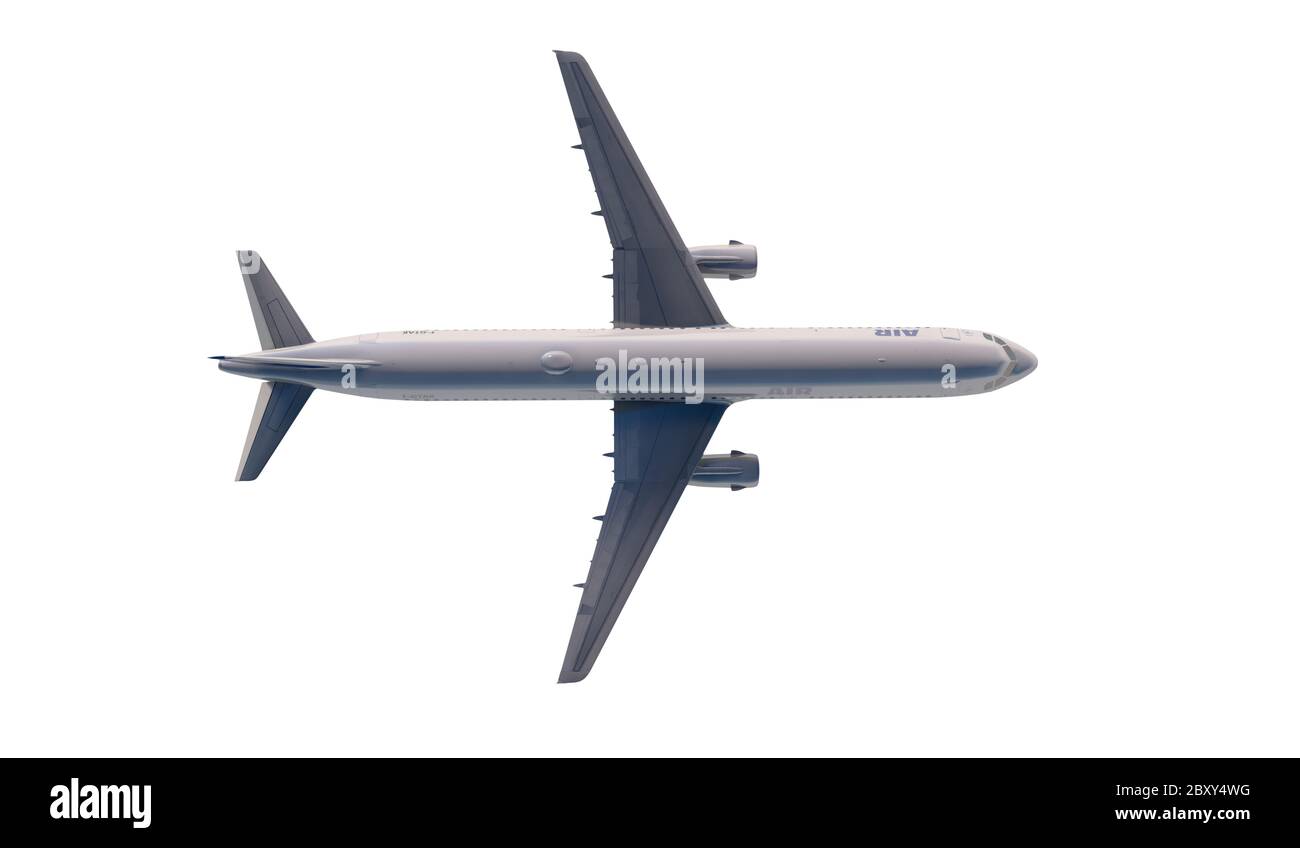 Passenger airbus a321 flying in the clouds. 3d rendering Stock Photo ...