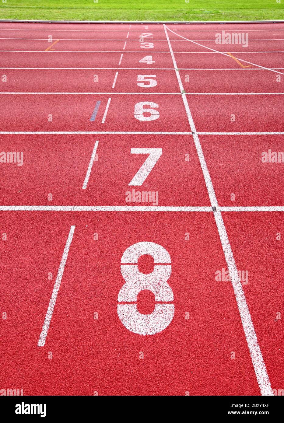 finish point of running track Stock Photo - Alamy
