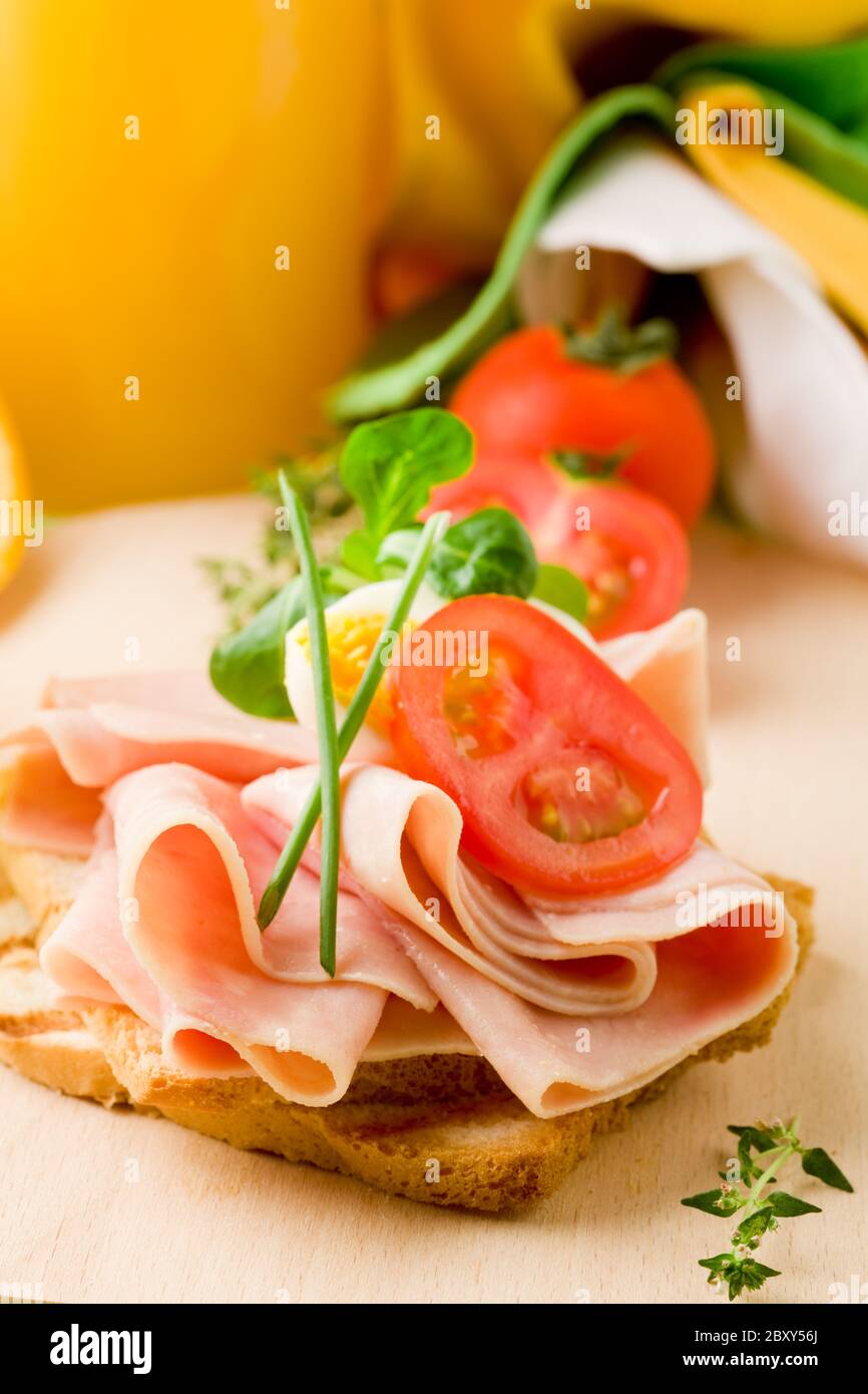 Delicious Toast and Orange Juice Stock Photo - Alamy