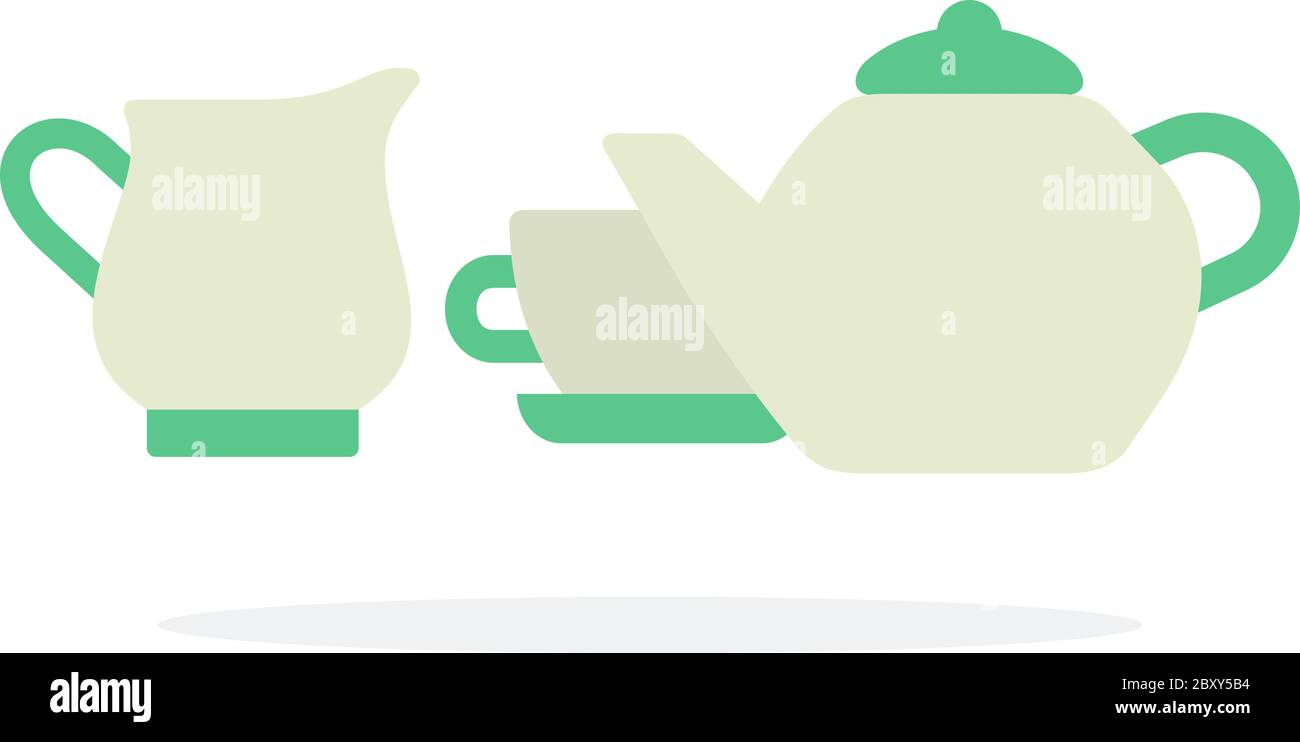 Tea-set vector flat isolated Stock Vector Image & Art - Alamy