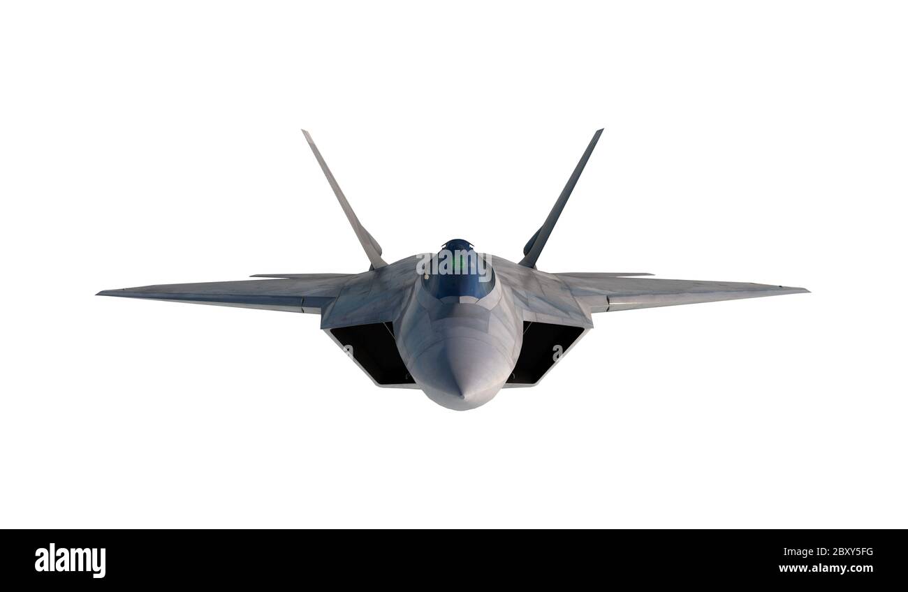 F -22 raptor , american military fighter plane.Jet plane. isolate white ...