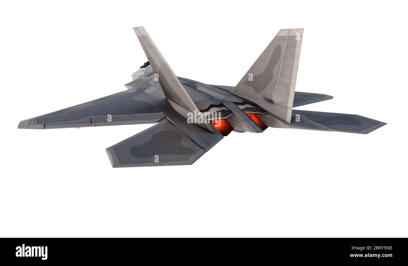 F -22 raptor , american military fighter plane.Jet plane. isolate white ...