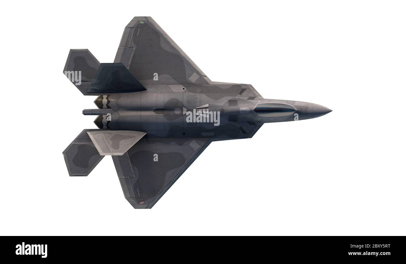 F -22 raptor , american military fighter plane.Jet plane. isolate white ...