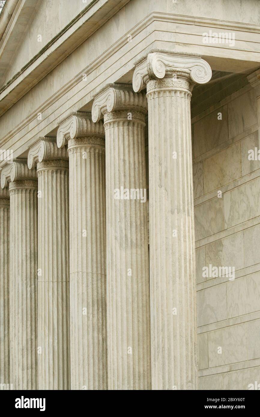 old columns on a bulding Stock Photo - Alamy