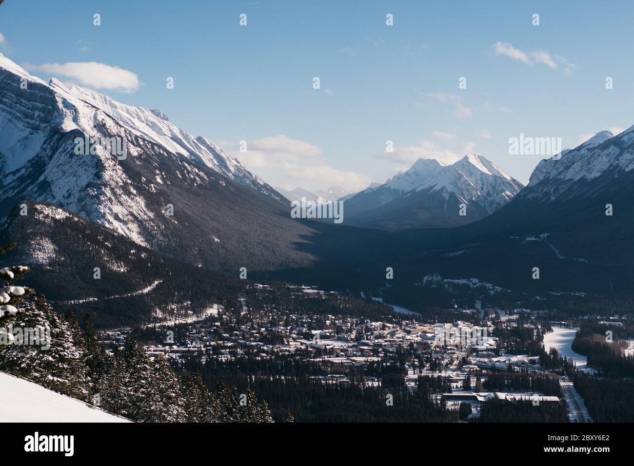 Overlooking Banff and Cascade mountain Stock Photo - Alamy