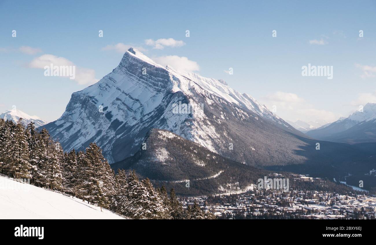 Overlooking Banff and Cascade mountain Stock Photo - Alamy