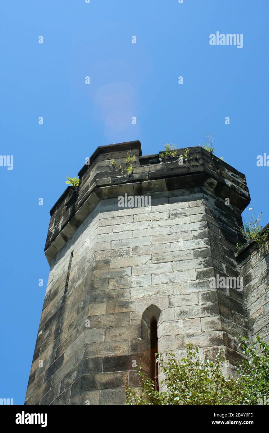 A old historic stone prison tower Stock Photo - Alamy