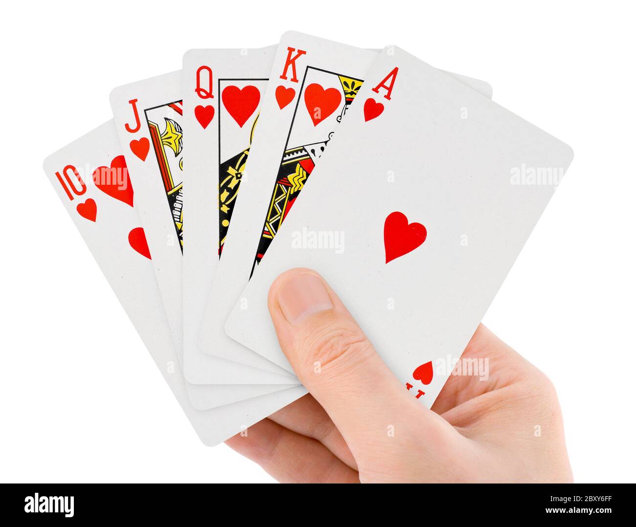 Playing cards in hand Stock Photo - Alamy