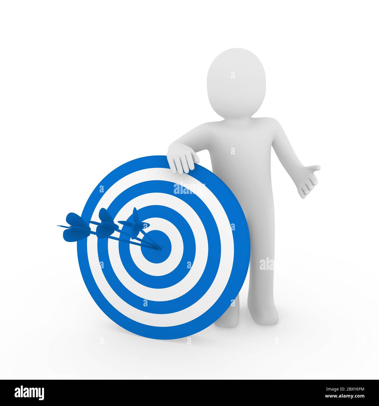 3d man target blue Stock Photo - Alamy