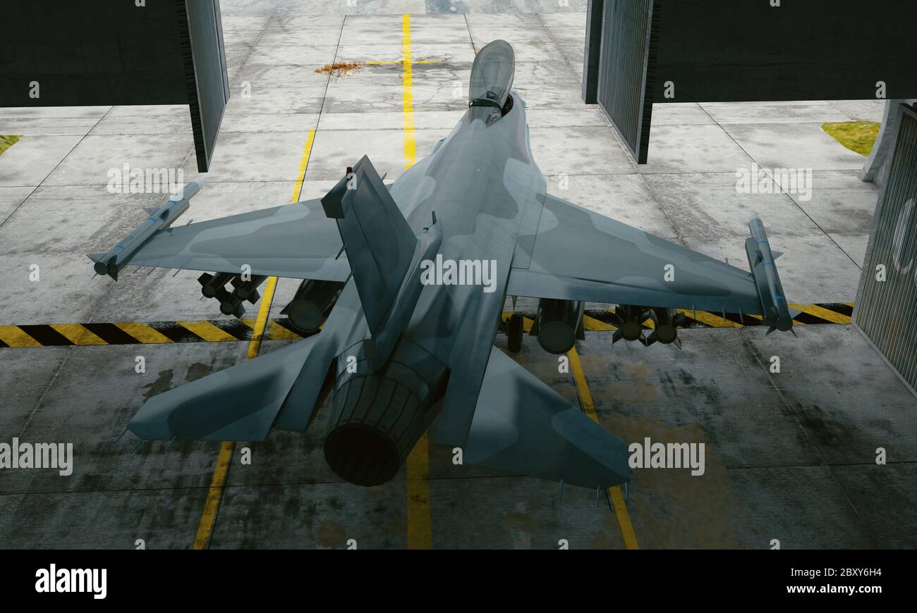 F 16 , american military fighter plane. 3d render Stock Photo - Alamy