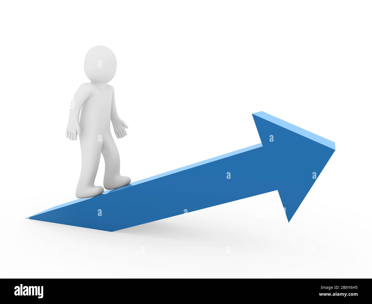 3d man arrow high blue Stock Photo - Alamy