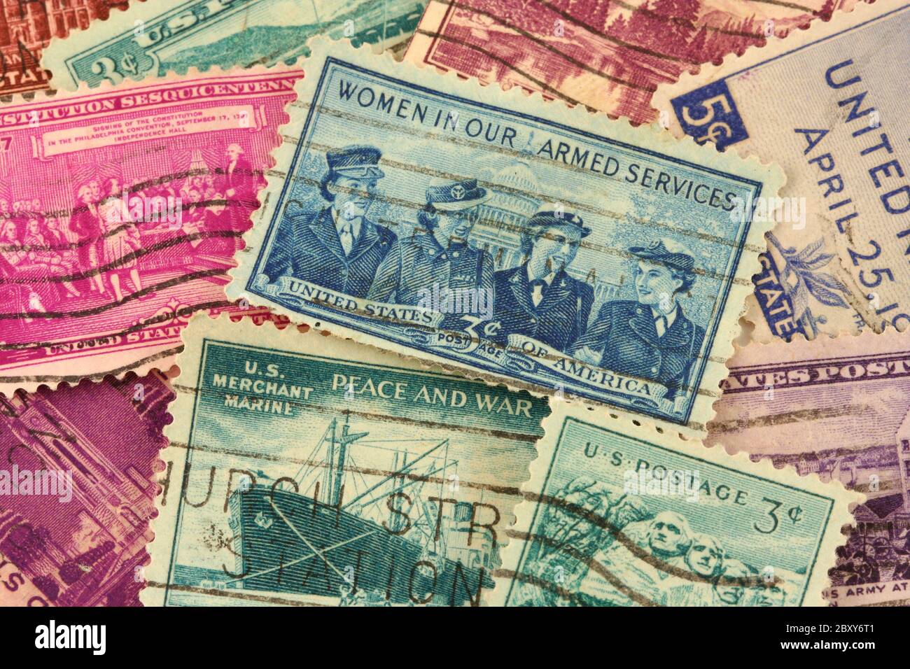 A US postage stamps background Stock Photo - Alamy
