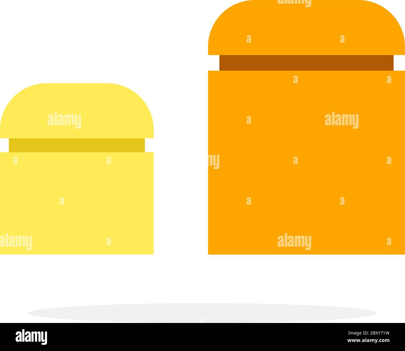 Kitchen Orange big bank and small yellow bank for storage vector flat ...