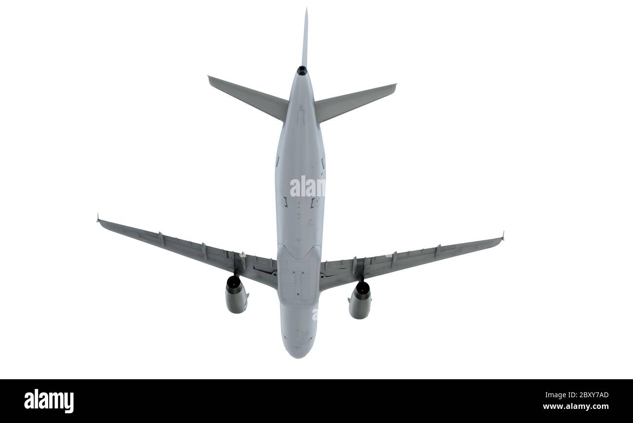 White plane flying. airplane isolate on white background Stock Photo ...