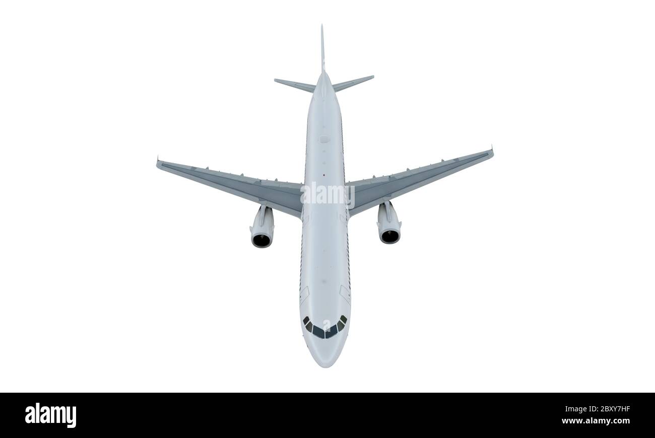 White plane flying. airplane isolate on white background Stock Photo ...