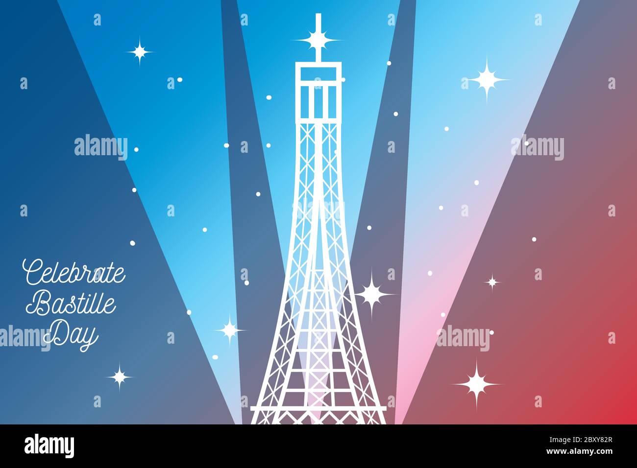 banner or poster for the French national day, label celebrate bastille ...