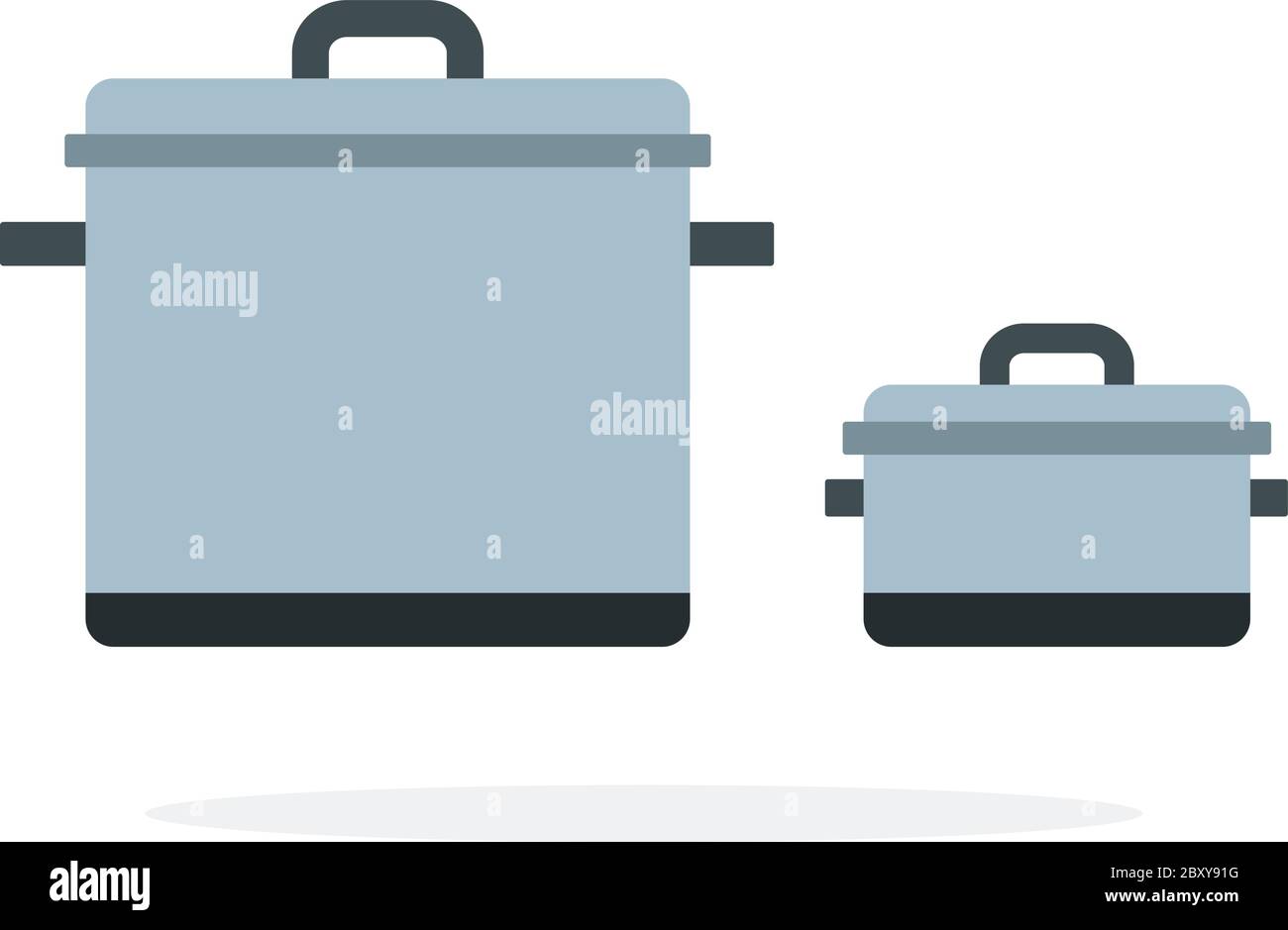 Large and small metal pots vector flat isolated Stock Vector Image ...