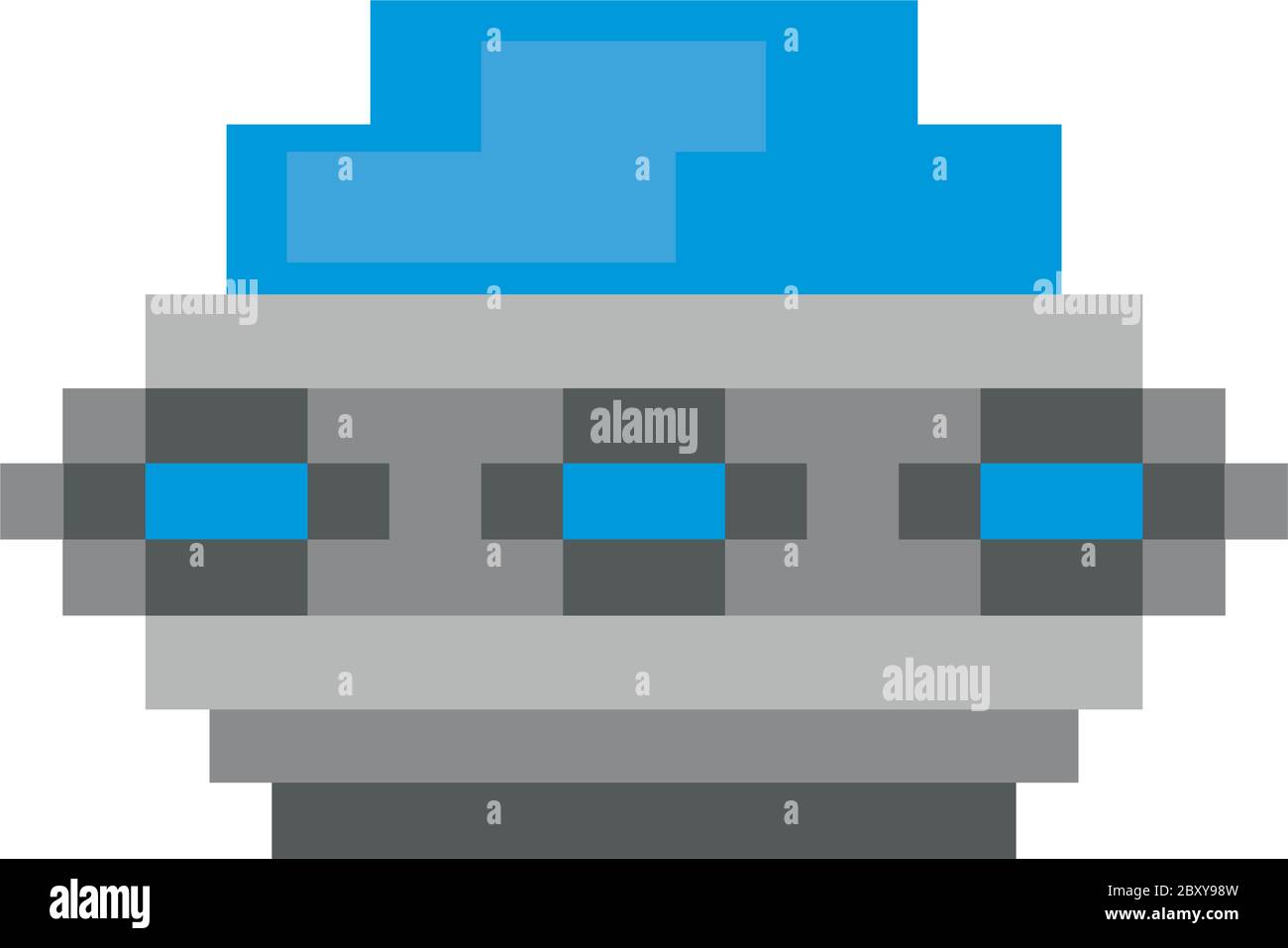 ufo flying 8 bits pixelated icon vector illustration design Stock ...