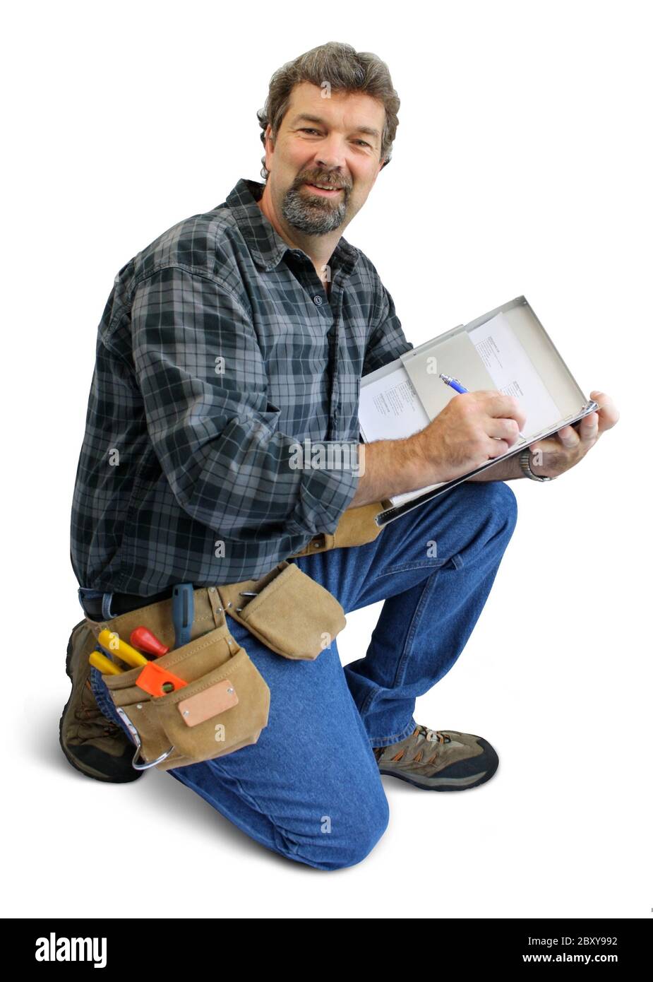 worker writing isolated Stock Photo - Alamy