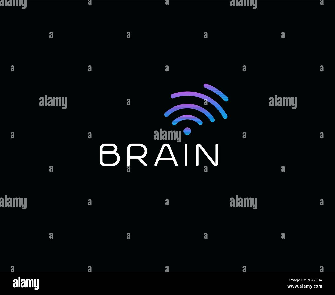 Science innovation and technical development icon. Human brain logo ...