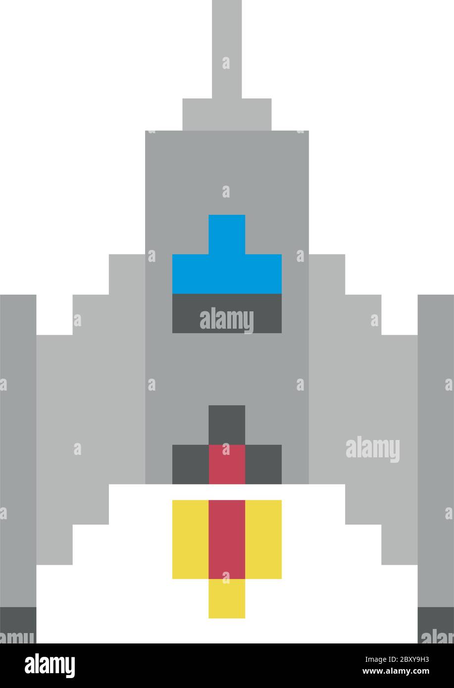 space ship flying 8 bits pixelated icon vector illustration design ...