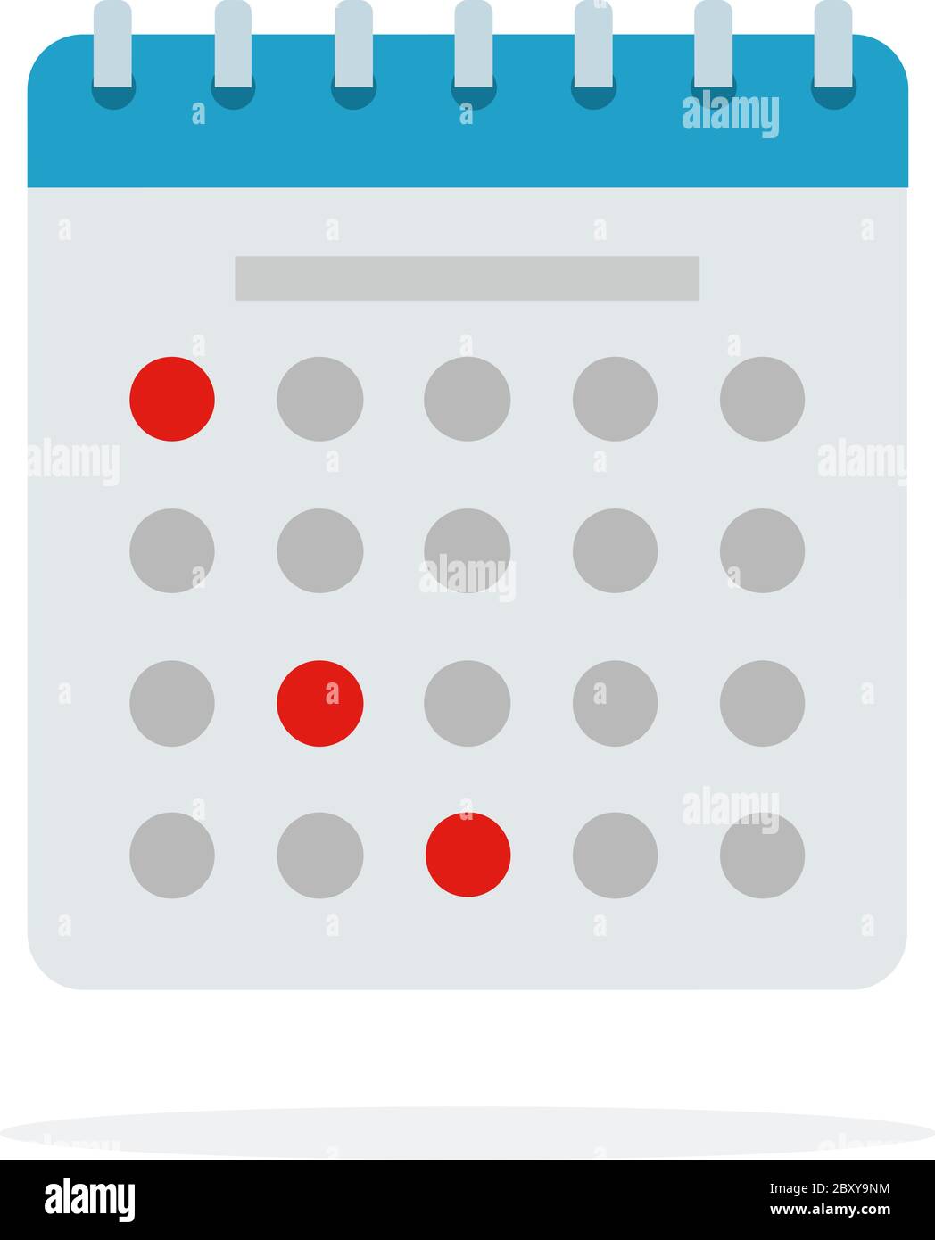 Paper calendar marked with dates vector flat isolated Stock Vector ...