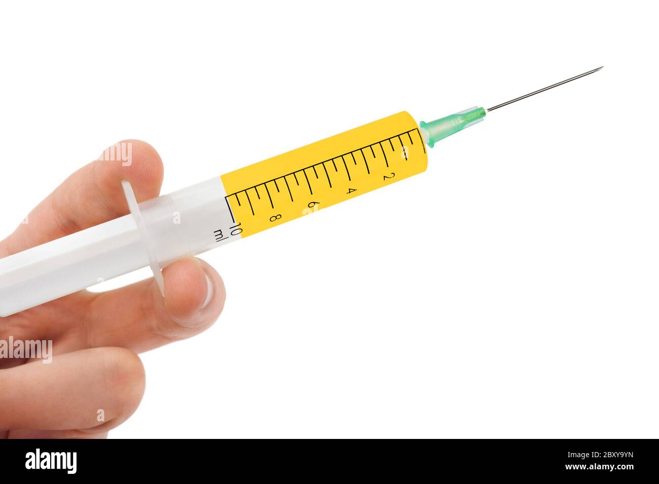 Syringe in hand Stock Photo - Alamy
