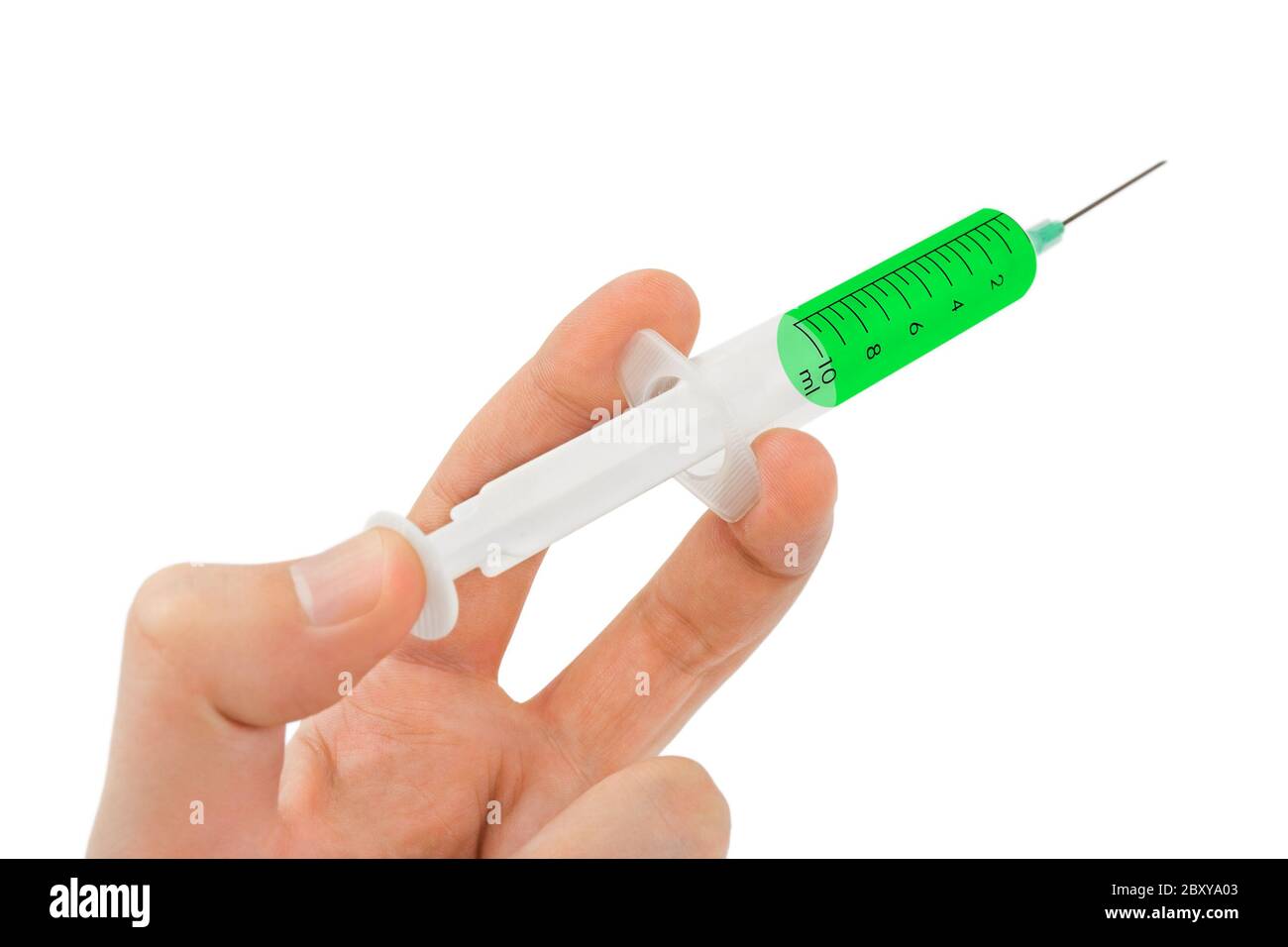 Syringe in hand Stock Photo - Alamy